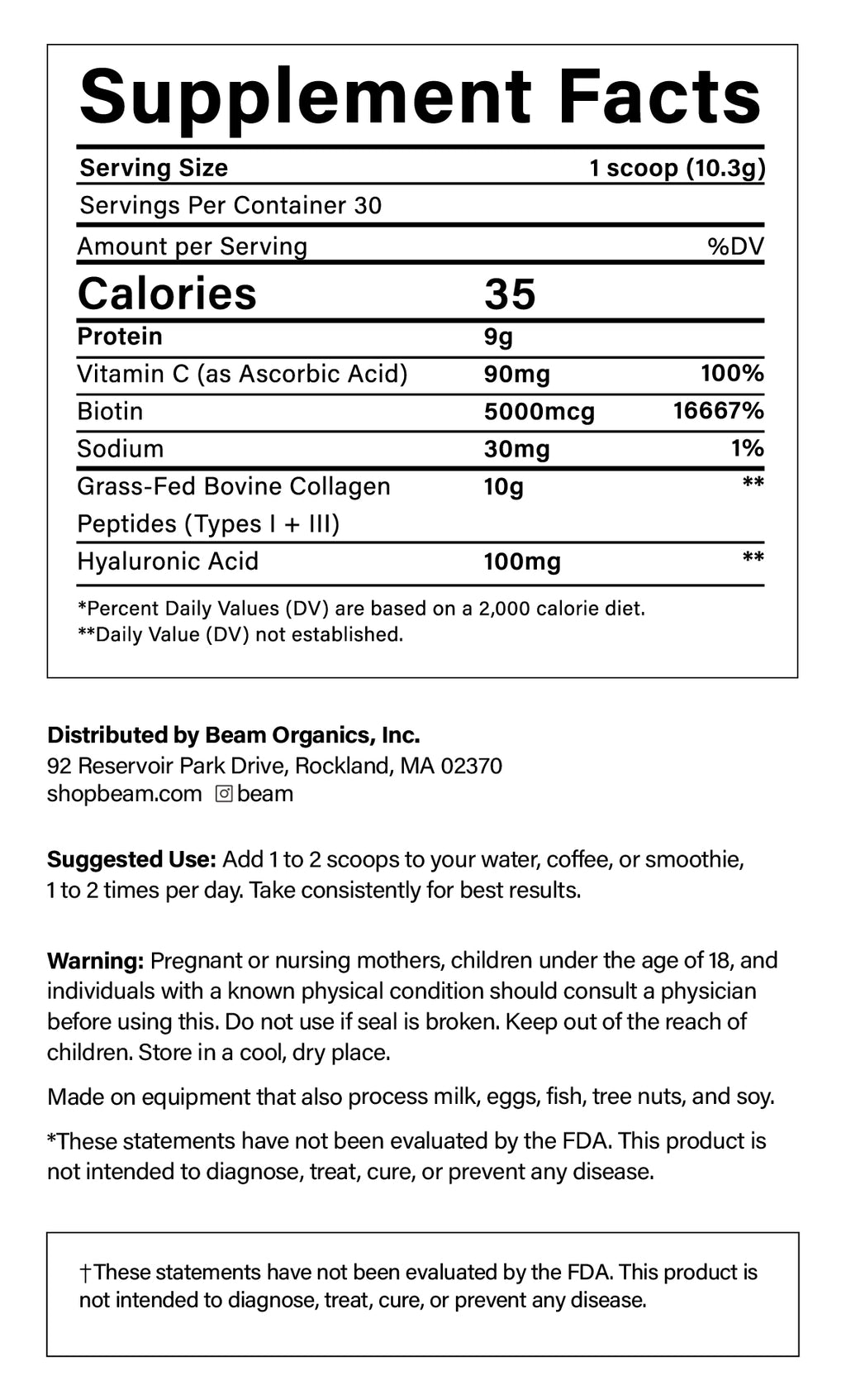 Collagen Powder for Skin, Hair & Nails - Beam Collagen