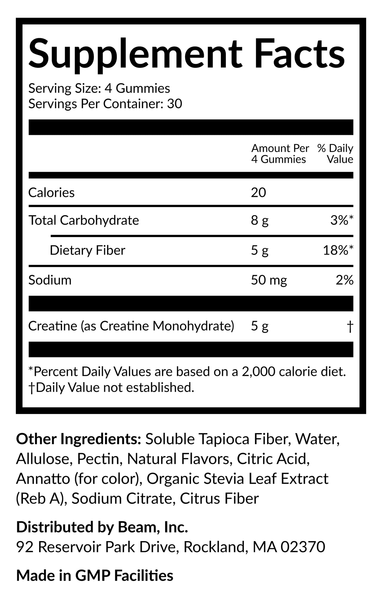Creatine Monohydrate Powder - Beam Creatine