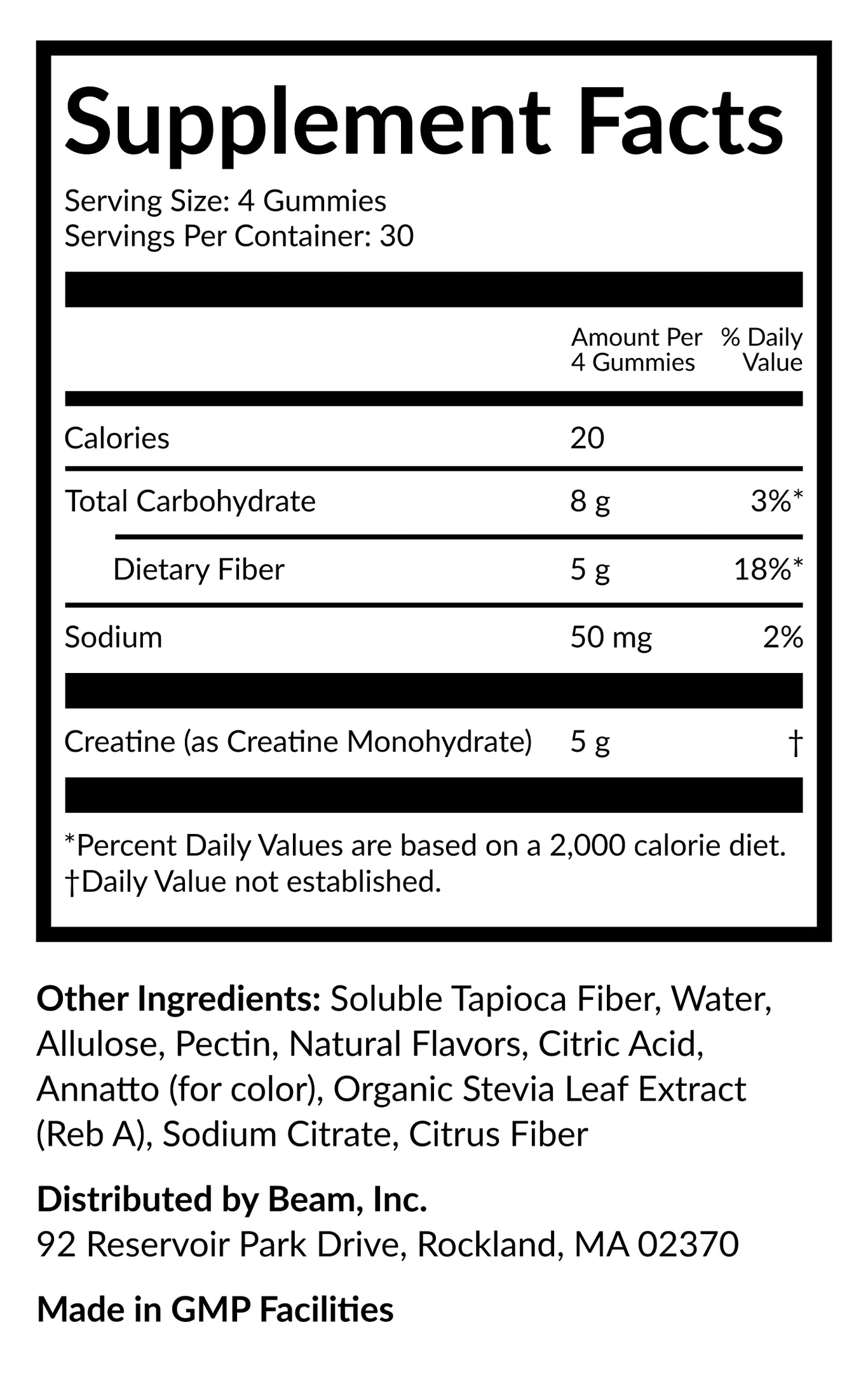 Creatine Monohydrate Powder - Beam Creatine